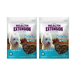 Health Extension Heart-Shaped Crunchy Biscuits, 12oz (340g) – Buffalo Recipe, GMO-Free Dog Training Treats for Small Breeds, Added Vitamins & Minerals (Pack of 2)