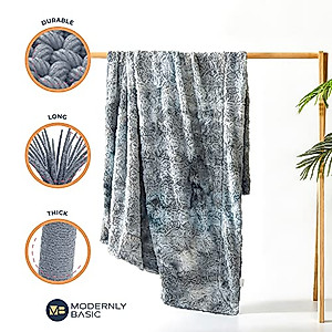 Faux Fur Throw Blanket for Bed, Sofa and Couch - Luxury Double Sided Soft Blanket - Fuzzy Blankets & Throws Warm Blanket - Cozy Blanket – 50 x 65 Inches