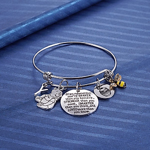 Kvekstio Inspired by Classic Pooh Bear Bracelet Jewelry Gifts for Women with Bee, Hunny, Pooh Bear Charm, Initial Y