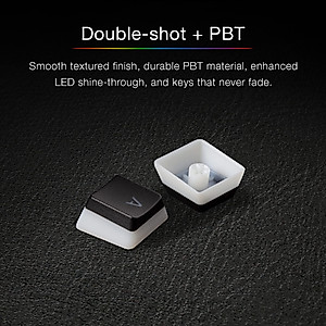 TECWARE Pudding PBT Keycaps Set with Keycap Puller - Full Keys 112 Keys, Double-Shot for Mechanical Keyboards, OEM Profile, Clear and White Jelly-Style Gaming Keycaps, for Phantom Phantom+ (US, ANSI)