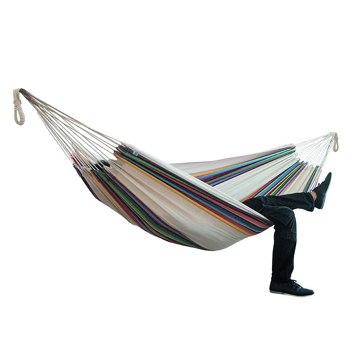 MIARHB Hammocks for Outside, Comfort Hammocks for Trees, Portable Striped Durable Camping Hammock Perfect for Indoor Outdoor Yard Garden Large Swing Chair (200 x 150 cm/78.7 x 59.1 inch, A)