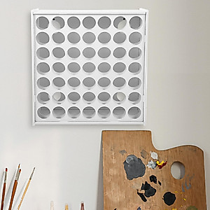 EXCEART Paint Rack Stand Pigment Ink Bottle Paints Tool Storage Holder Organizer 49-Slots Pigment Holders Ink Bottle Storage Rack Wooden Paint Bottle Organizer