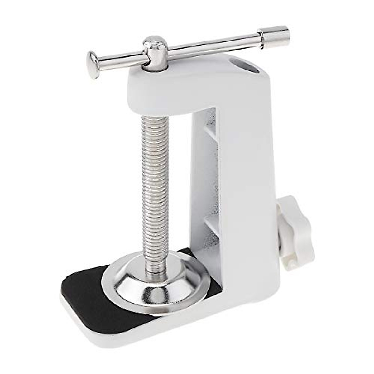RTNLIT Universal C Shape Table Mounting Clamp for Microphone Suspension Boom Scissor Arm Stand Holder with Adjustable Positioning Screw, Fits up to 2.16"/5.5cm Desktop Thickness-White