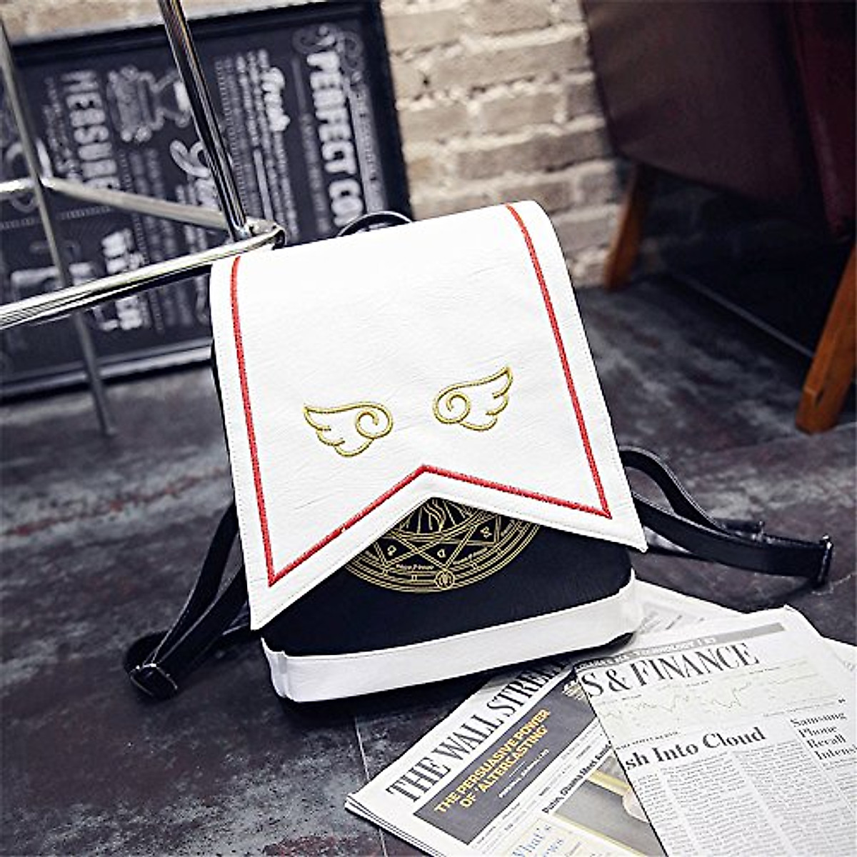 Smilovely Girl Magic Circle Cute Lolita Anime Cardcaptor Sakura Cosplay Backpack free size White