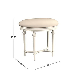 Hillsdale Furniutre Cape May Vanity Stool, Matte White