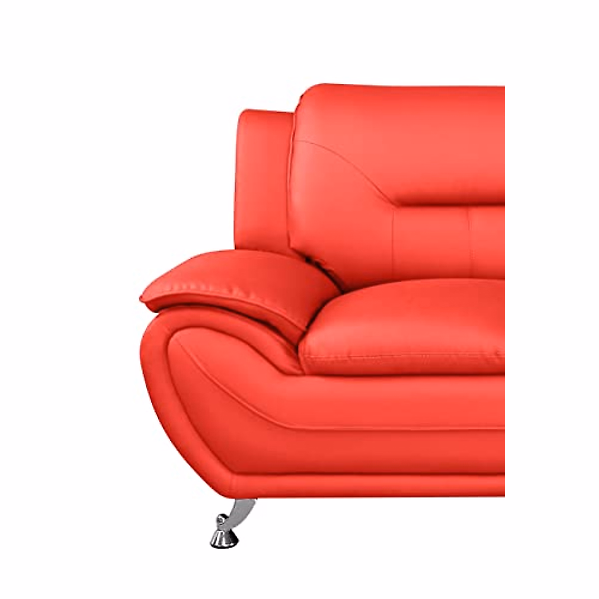 US Pride Furniture Michael Collection Modern Style Faux Leather Couch-Versatile 2 Seater Accent Piece for Living Room, Bedroom or Office-Comfortable Design and Elegant Look, 61.3 Loveseat, Coral