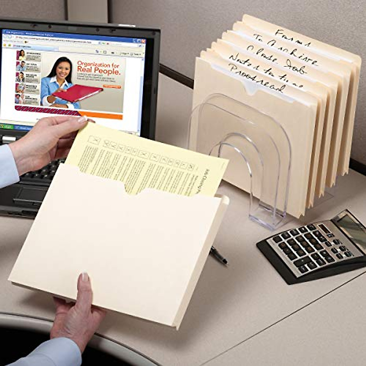 Smead File Jacket, Reinforced Straight-Cut Tab, 2" Expansion, Letter Size, Manila, 50 Per Box (75560)