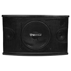 Pair Rockville KPS10 10" 3-Way 1200 Watt MDF Karaoke/Pro Speakers+Tripod Stands