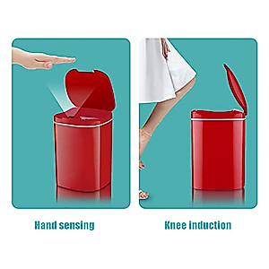 Smaani Automatic Intelligent Induction Trash Can, Trash Can Automatic Waste Bin, Garbage Can 14L for Kitchen | Office | Bedroom | Bathroom | Living Room (Red Model :No Pattern)
