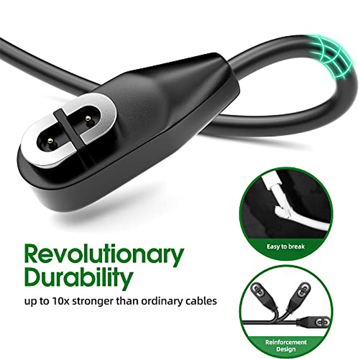 3.3ft & 6ft Shokz Charging Cable [2 Pack Black] aftershokz Headphones Charger Replacement Magnetic Cable for Aeropex AS800, OpenRun, OpenRun Mini, OpenRun Pro, OpenComm Long USB Charge Cord