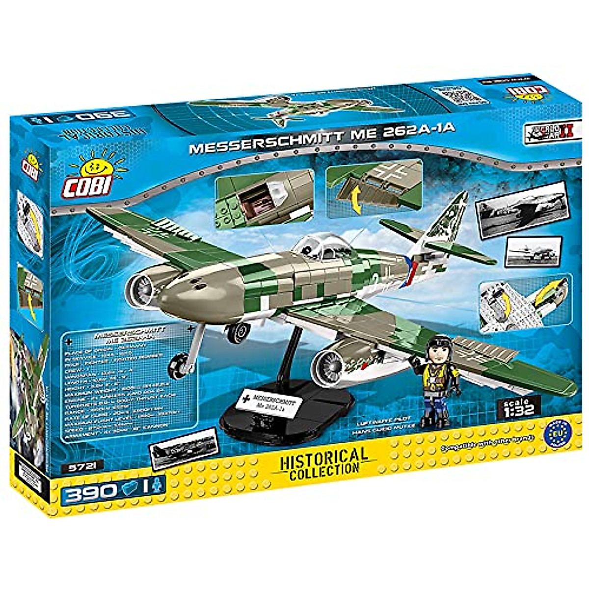Cobi toys 390 Pcs Hc WWII /5721/ Messerschmitt Me 262A 1A