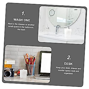 Zerodeko 2pcs Cotton Swab Box Cotton Round Holder Cotton Swabs for Makeup Round Container with Lid Storage Canister Desktop Cosmetics Box Cotton Swab Holder Toothpick Organizer Resin