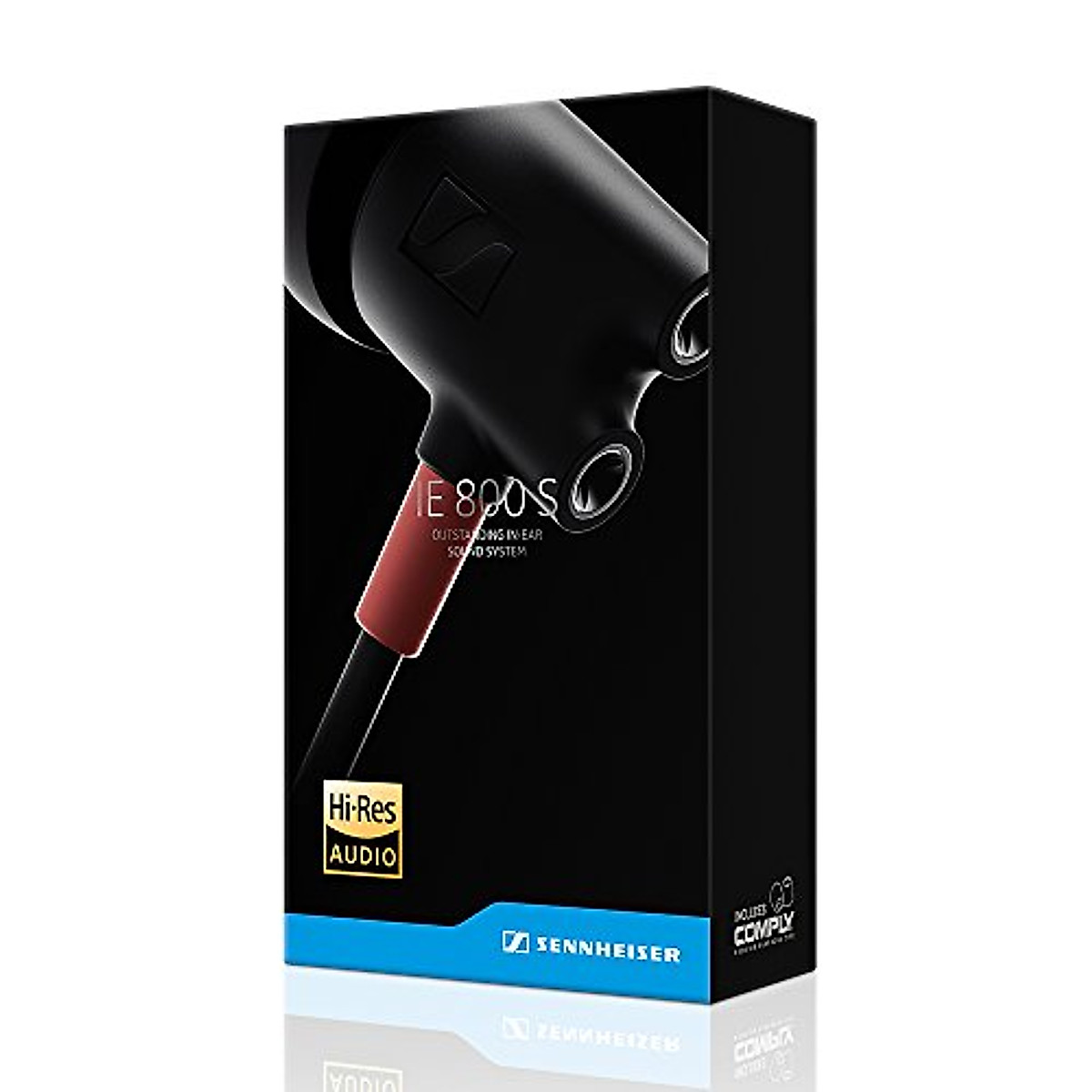 Sennheiser IE 800 S In-Ear Audiophile Reference Headphones - Sound Isolating Ear-Canal Fit With XWB Transducers and D2CA Technology, Detachable Cable, Includes Balanced Cables, 2-Year Warranty (Black)