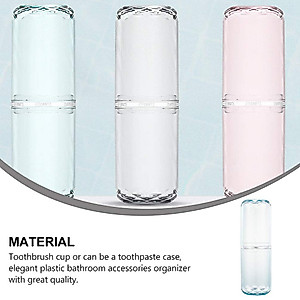 DOITOOL Travel Toothbrush Case Clear Plastic Toothbrush Toothpaste Holder Container Portable Toothbrush Cup Organizer Travel Washing Cup for Camping Travel Business Blue