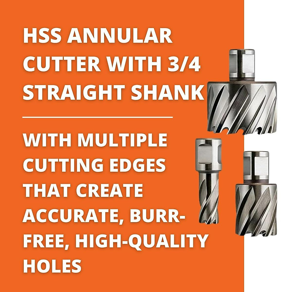 Slugger by Fein HSS Annular Cutter with Enhanced Cutting Geometry for Precision Drilling - High-Durability Steel, 3-7/8" Cutting Depth, 1-1/4" Bore Diameter, 3/4" Straight Shank - 63134317004