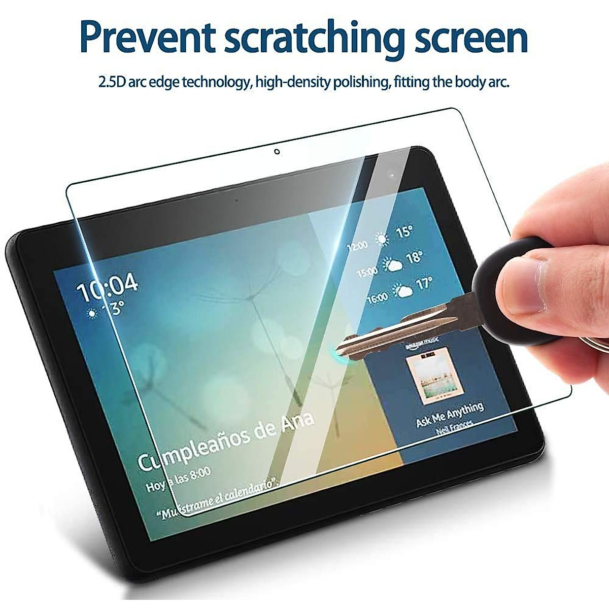 Epicgadget [2 Pack] Glass Screen Protector for Amazon Echo Show 10 (3rd Gen) 10.1", Ultra HD Clear Anti Scratch 9H Hardness Tempered Glass Screen Film