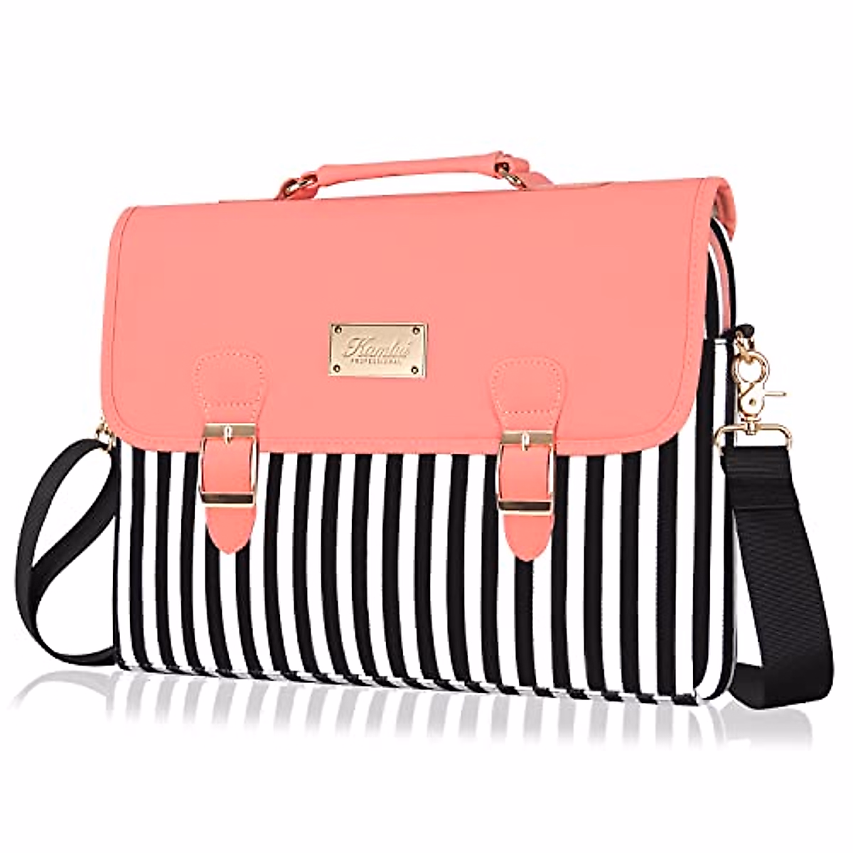 Kamlui Laptop Bags for 15.6-Inch Women Computer Bag PU Leather Waterproof Carrying Cute Work Shoulder Messenger Laptop Sleeve Case for, Macbook Pro Air HP Lenovo Dell