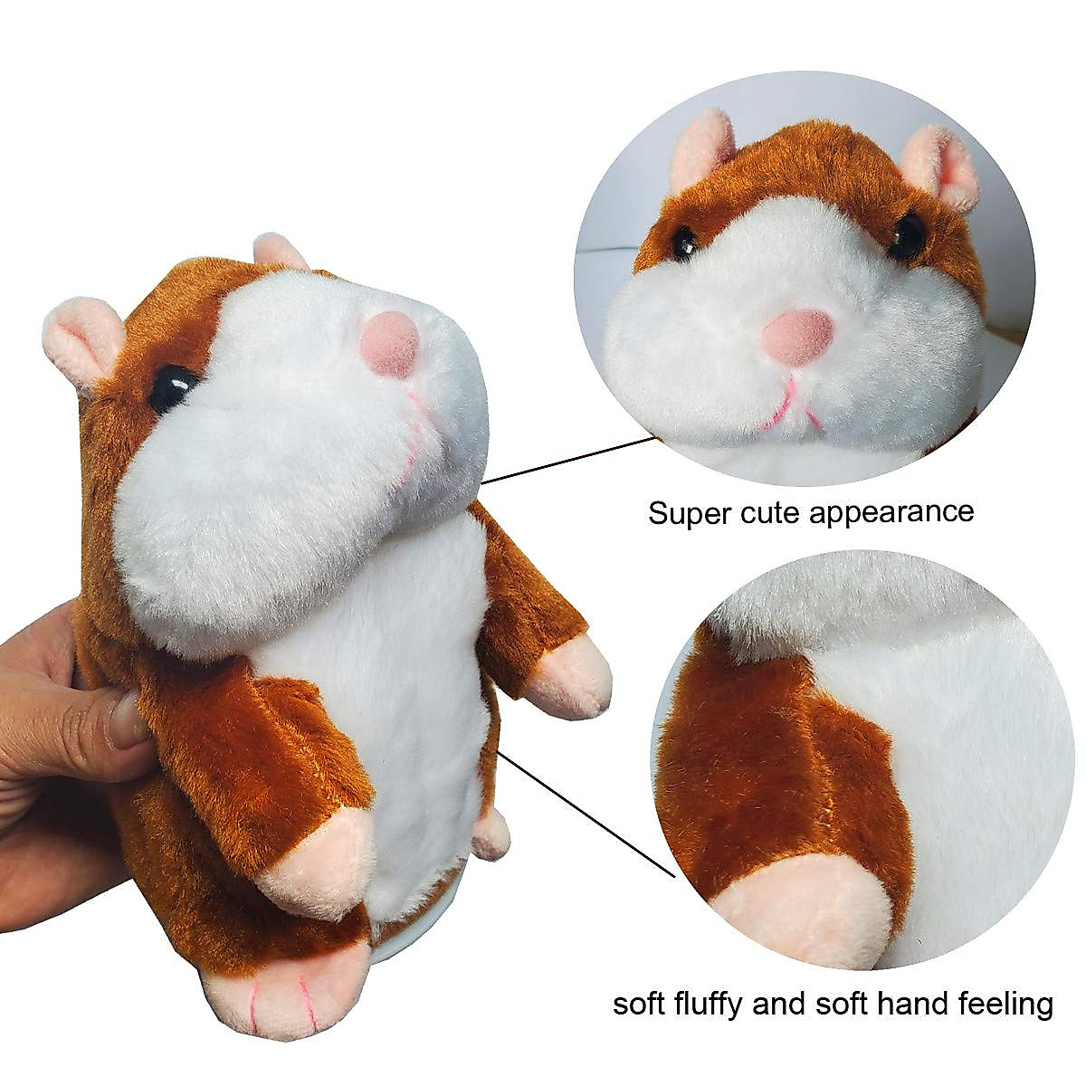 2 Pack Talking Hamster Toy Animal Talking Toys Repeats What You Say Mimicry Pet Talking Record for Boys and Girls