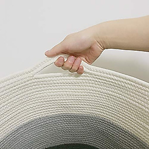 Nerseki Cotton Rope Hamper Basket 16"x18" (3-toned Gray)