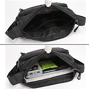 Pealwel Canvas Messenger Bag - Vintage Crossbody Shoulder Bag Outdoor Travel Bag (Grey)