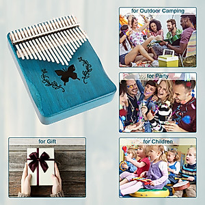 Lemfema Kalimba 21 Keys, Portable Kalimba Thumb Piano, Finger Piano Kalimba 21 Keys, Thumb Piano for Kids and Adults Beginners(Blue)