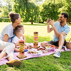 YESSAP Farmhouse Donut Stand, 3PCS Wooden Donut Holder Display 27 Donuts, Reusable Bagel Donut Holder Stands for Wedding Birthday Party Decoration Baby Shower