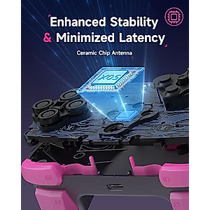EasySMX X05 2.4g Wireless Gaming Controller for PC/Steam/iPhone/Android/Switch - Bluetooth Controller Gamepad with Hall Effect, RGB Lights and Turbo, Anti-Drift Controller