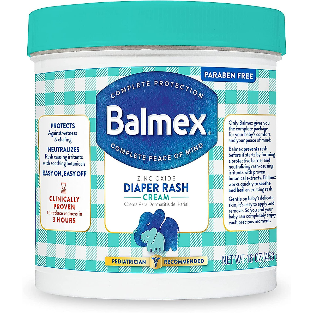 Balmex Diaper Rash Cream with Zinc Oxide 16 oz