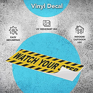 2 PC Watch Your Step - 10x3 Watch Your Step Floor Sticker - Watch Your Step Sticker - Caution Stickers - Watch Your Step Sign for Floor Outdoor/Indoor