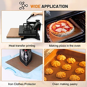 HTVRONT Teflon Sheets for Heat Press - 12" x 8 FT Non Stick PTFE Teflon Sheets Reusable Teflon Paper Roll Heat Resistant Teflon Mat