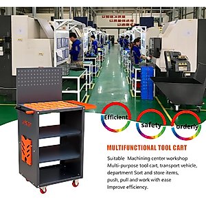 LYREIGN CNC Machine Tools Trolley for Storehouse Factory Garage, CNC Tool Milling Cutter Transfer Cart, Utility Carts Tool Organizers Storage Rack