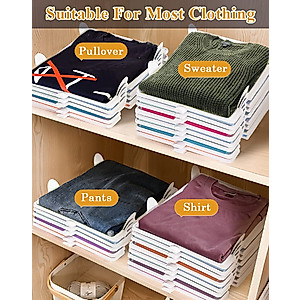 Accenter 10 Pack T Shirt Organizer Closet Organizer Durable Stackable Clothing Trays - Shirt Receipt Board Shirt Dividers File Organizer Clothes Organization System