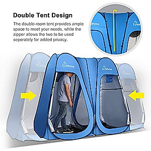 WolfWise 2 Room Pop Up Shower Privacy Tent Dressing Room Sun Shelter for Outdoor Camp Toilet Camping Biking Fishing