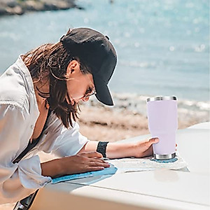 Toopify 30 oz Stainless Steel Insulated Tumbler Travel Mug with Straw Slider Lid, Cleaning Brush, Double Wall Vacuum