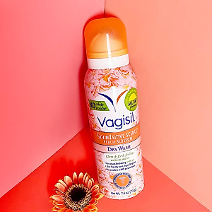 Vagisil Scentsitive Scents Feminine Dry Wash Deodorant Spray for Women, Gynecologist Tested, Paraben Free, Peach Blossom, 2.6 Ounce (Pack of 1)