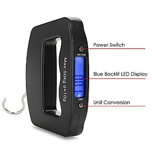 50kg/10g Portable Luggage Scale Digital Mini Fish Hook Hanging Scale Electronic Weight Scale for Travel Household Outdoor Weighing