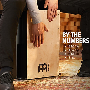 Meinl Percussion Pickup Vertical Subwoofer Bass Cajon Box Drum with Snares and Electronics for Amp or PA System — NOT Made in China — Play with Your Hands, Baltic Birch, 2-Year Warranty (PSUBCAJ6B)