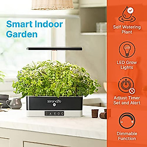 SereneLife Hydroponic Herb Garden 11 Pods, Indoor Growing System ,Smart Indoor Plant System w/Height Adjustable LED Grow Light (Black)
