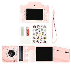 Lurrose Cartoon Digital Camera High Definition: Cartoon Kids Camera, Pink Rechargeable WiFi Video Recorder, 32g Mini Kid Camera Toys for New Year Birthday Festival Souvenir