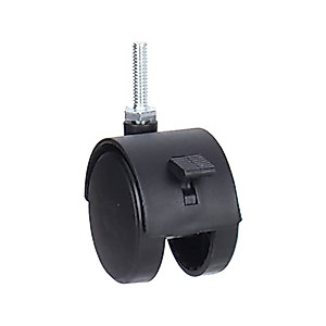 2 Inch Casters Swivel Stem Caster Wheel 1/4" - 20 x 1" New PP Furniture Shelving Casters Replacement Castors with Brakes (with Brake-Black)