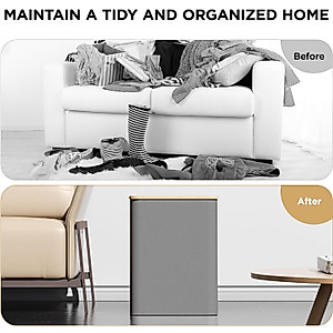 OYTYPIIDR Laundry Hamper, 160L Dirty Clothes Hamper with Removable Bag - Tall Laundry Bin with Lid Organizer for Bedroom, Laundry Room, Beige