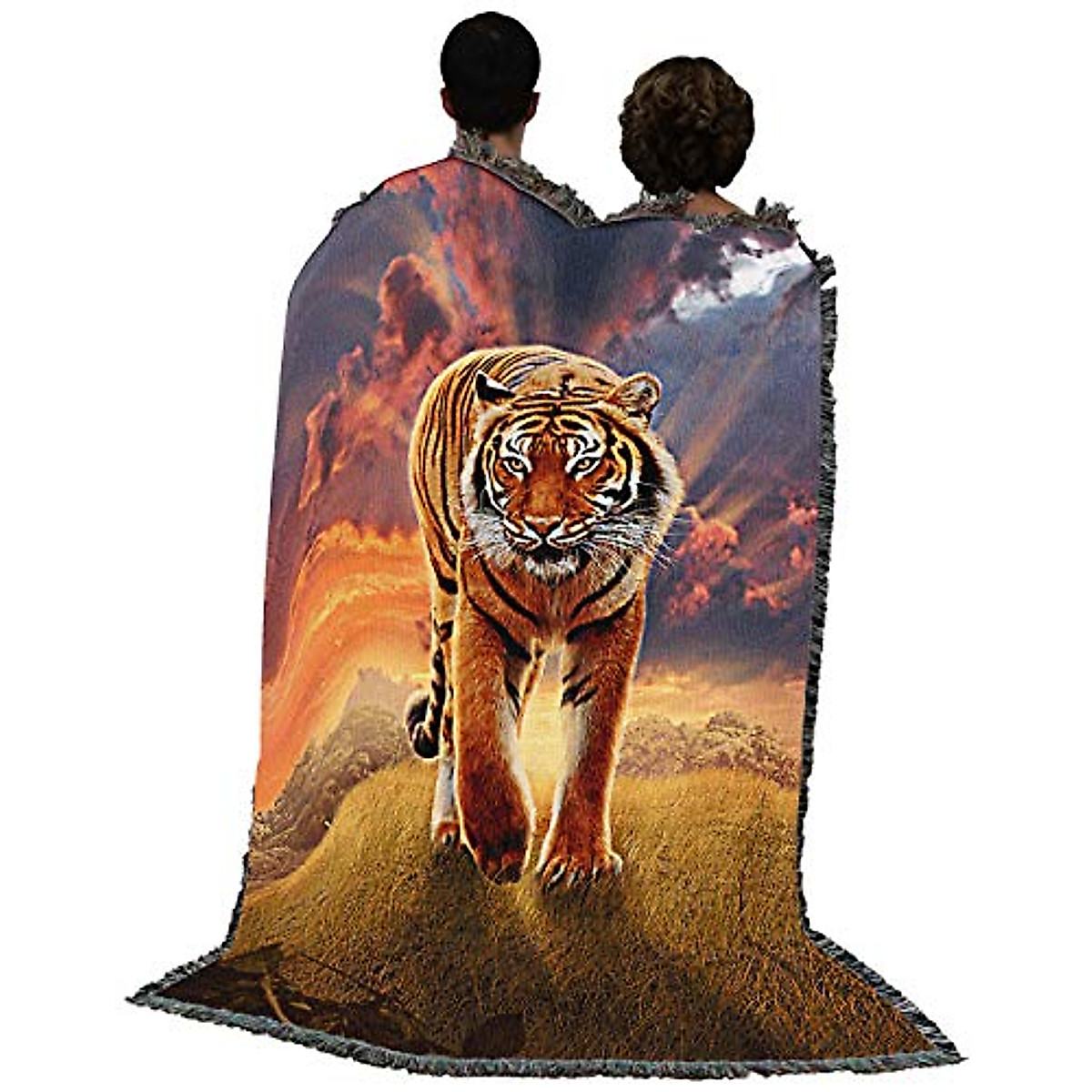 Pure Country Weavers Rising Tiger Blanket by Vincent HIE - Gift Tapestry Throw Woven from Cotton - Made in The USA (72x54)