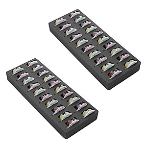 Polar Whale 2 Cocktail Capsule Drawer Organizers Tray Insert Compatible with Bartesian for Kitchen Home Bar Party Waterproof Washable Black Foam 20 Compartment 7.75 x 20 Inches