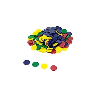 hand2mind Plastic Solid Bingo Chips, Chips for Games, Counting Manipulatvies, Game Chips, Math Counters for Kids, Counting Chips, Math Manipulatives, Math Bingo, Counters for Kids Math (Set of 200)