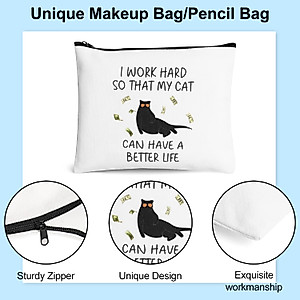 UAREHIBY Cat Mom Gifts for Women,20 OZ Wine Tumbler Gifts for Cat Lovers,Crazy Cat Lady Gifts with Cosmetic Bag,Funny Cat Themed Things with Socks Birthday Gifts for Women,Friend,Cat Stuff