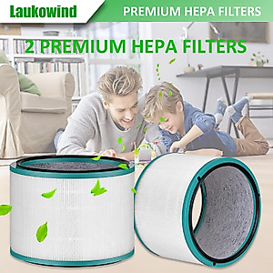 Air Purifier Filter Replacements for Dyson HP01, HP02, DP01 Desk Purifiers, HEPA Filter Compatible with Dyson Desk Purifier, Air Purifier Filter Replacement, Compare to Part # 968125-03, 2 Pack