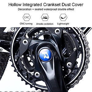 VGEBY Crankset Dust Cover, Risk Mountain Bike Crankset Dust Cover Center Shaft Cover Hollow Integrated Aluminum Alloy for Road (1 Blue dust Cover) Crank Dust Cover 27.5 Cover