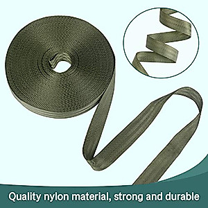 Tenn Well Tree Support Strap, 65 Feet x 1 inch Tree Straps for Staking, Nylon Tree Tie Rope for Plant Support, Straightening (2200 Lbs Strength, Green)