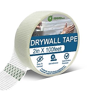 EDSRDRUS 2in100ft Drywall Repair Tape Crack Tape Drywall, Mesh Drywall Tape High Performance Holding for Self-Adhesive Wall Crack and Seam Patch