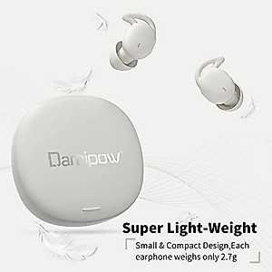 Damipow True Wireless Sleep Earbuds, Noise Blocking Technology Bluetooth Headphones in-Ear, Smallest and Lightest, Ultra Comfortable Designed Specifically to Help You Asleep Faster and Sleep Better